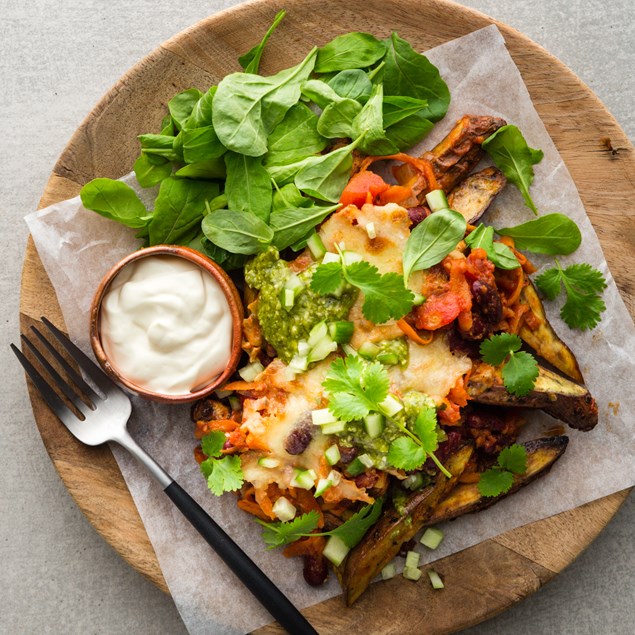 Loaded Mexican Wedges with Chilli Beans & Avocado Almond Sauce - My ...