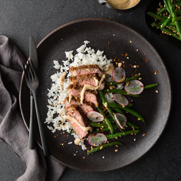 Satay Taupo Beef with Blistered Beans and Fried Garlic Rice - My Food Bag