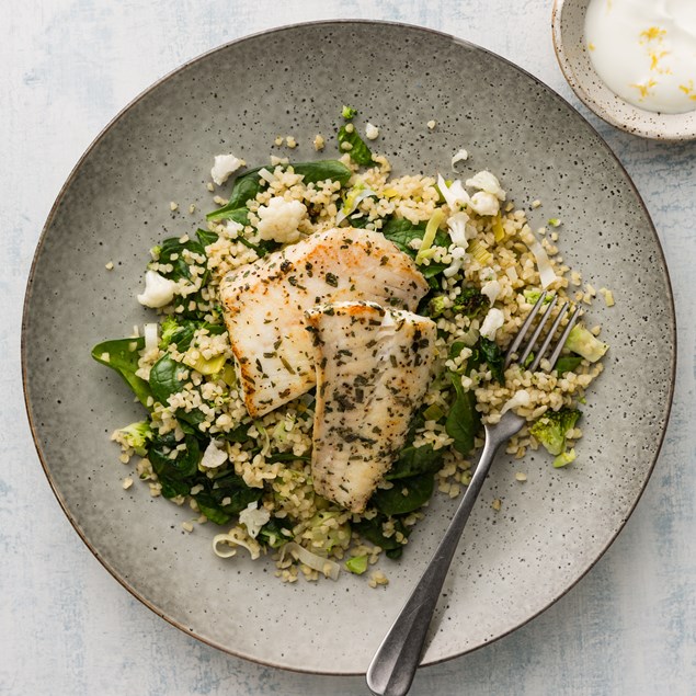 Market Fish with Leek Bulgur - My Food Bag