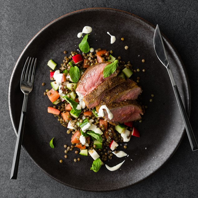 Indian Roasted Te Mana Lamb with Raita Dressed Lentils - My Food Bag