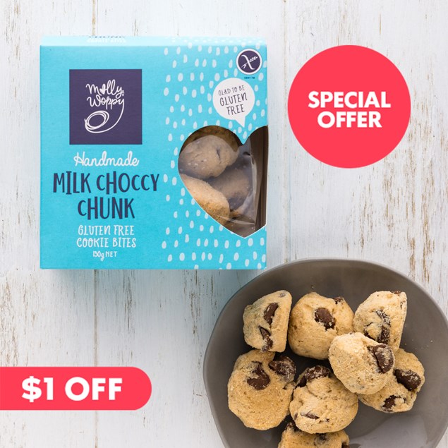 Molly Woppy Artisan Milk Choccy Chunk Cookies, 130g - My Food Bag