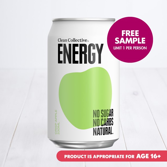 Clean Collective Energy Drink Crisp Apple, 330ml -Free Sample - My Food Bag