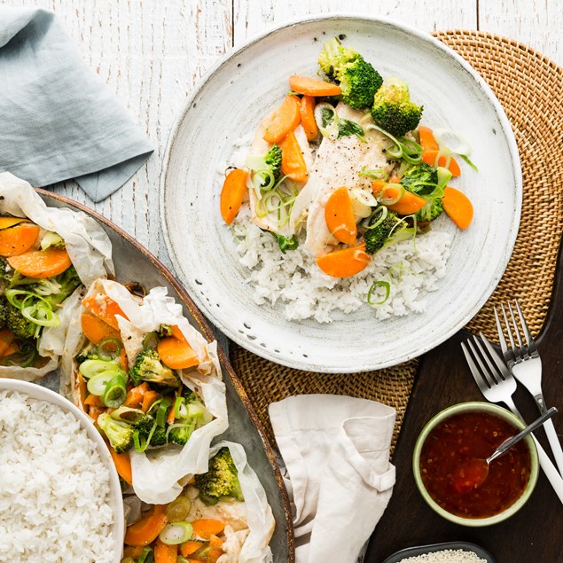 Honey, Soy & Ginger Fish Parcels with Jasmine Rice - My Food Bag