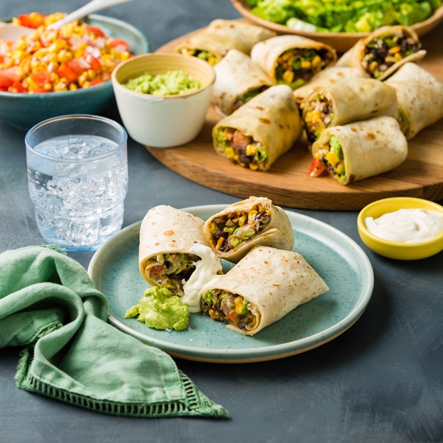 Mexi Bean Burritos with Guacamole & Corn Salsa - My Food Bag