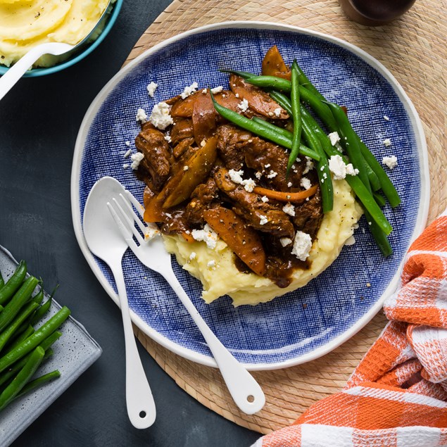 Speedy Tuscan Style Beef with Mash & Green Beans - My Food Bag