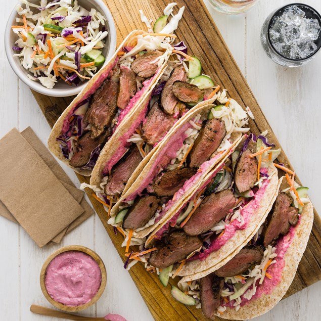 15-Minute Moroccan Lamb Wraps with Yoghurt & Hummus - My Food Bag