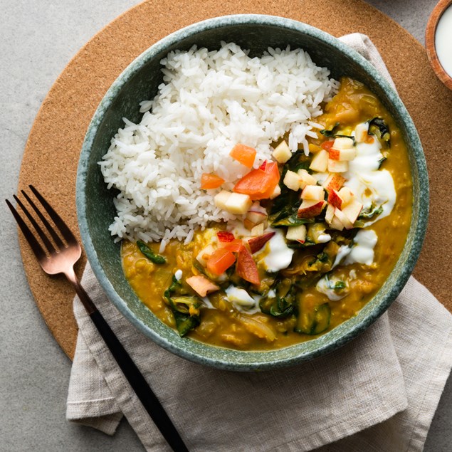 Red Lentil Dhal with Fragrant Basmati Rice & Apple Salsa - My Food Bag