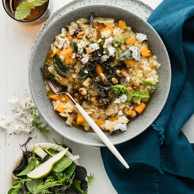 Creamy Pumpkin Risotto with Goats Cheese & Sage Brown Butter - My Food Bag