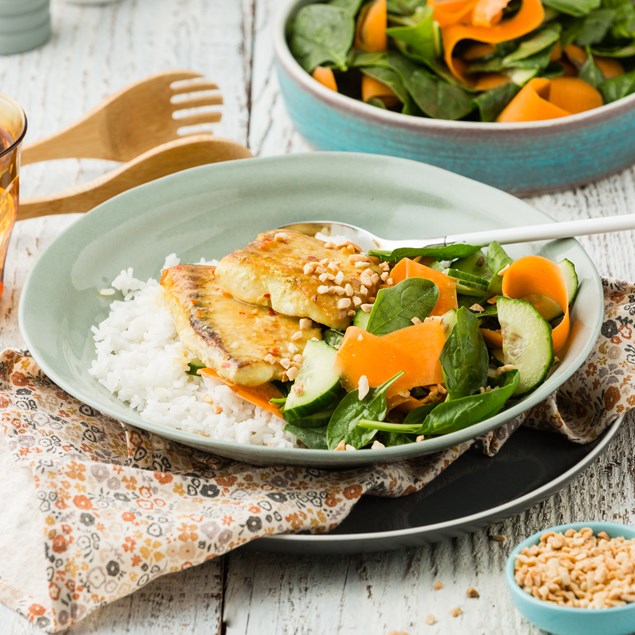 Pan-Fried Fish with Ribbon Salad, Peanuts & Curry Sauce - My Food Bag