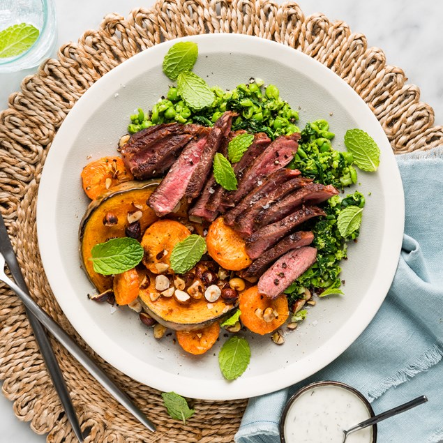 Beef Sirloin Steak with Spring Vegetables & Horseradish Dressing - My ...
