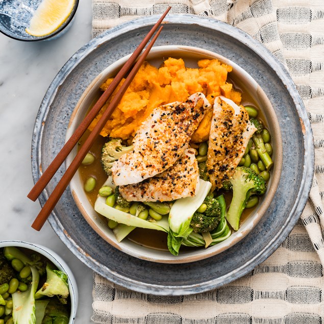 Togarashi Pan-Fried Fish with Kumara Mash & Miso Broth - My Food Bag