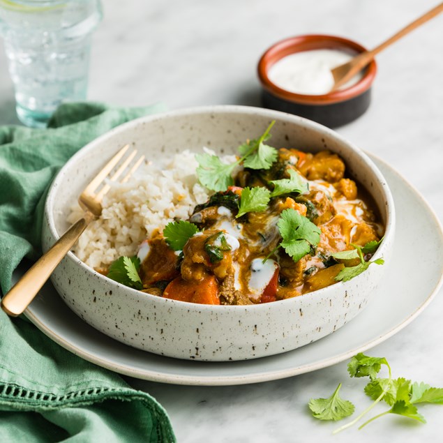 Ready Made Beef Rogan Josh with Cauli Rice & Indian Yoghurt - My Food Bag