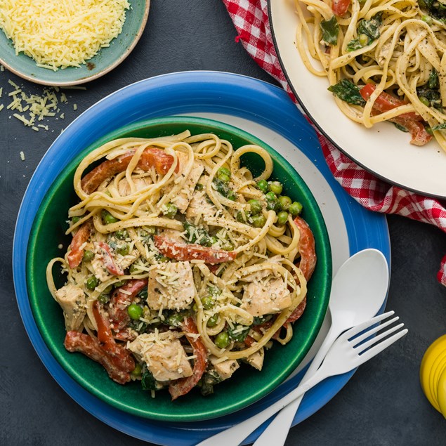 Creamy Italian Chicken Pasta with Basil Drizzle - My Food Bag