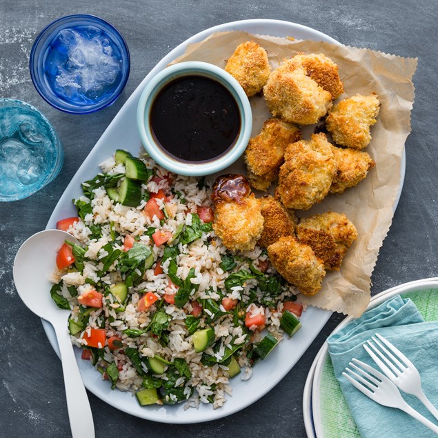 Crispy Chicken Nuggets with Veggie Rice & Katsu Dipping Sauce - My Food Bag