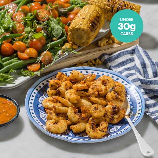 Spanish BBQ Smoky Prawns with Romesco & New Season Corn - My Food Bag