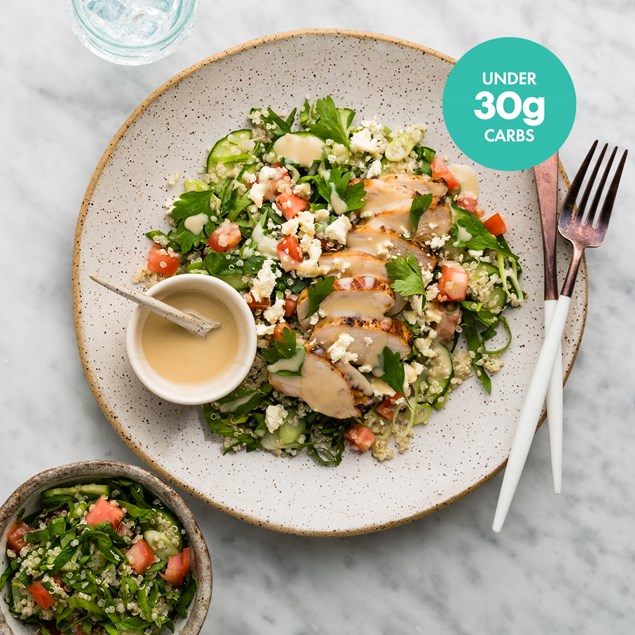 Middle Eastern Chicken with Quinoa Tabbouleh & Tahini Dressing - My ...