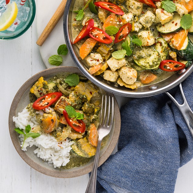 Fragrant Paneer Thai Green Curry with Summer Veggies, Makrut Lime ...