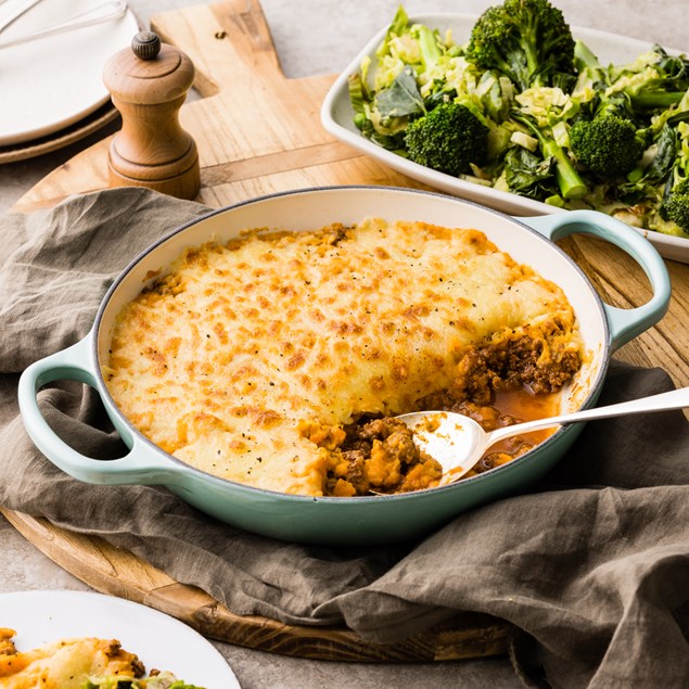 Beef & Mozzarella Pie with Broccolini & Brussels - My Food Bag