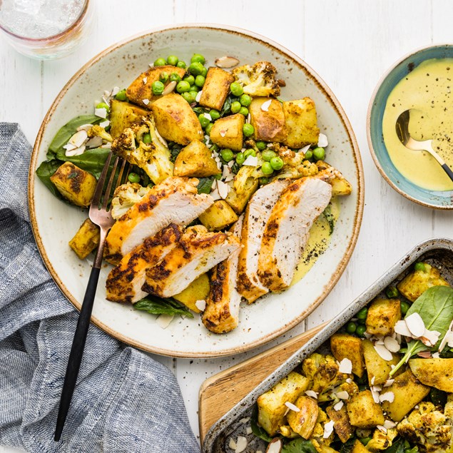 Pan-Seared Tandoori Chicken with Roasties & Indian-Spiced Aioli - My ...