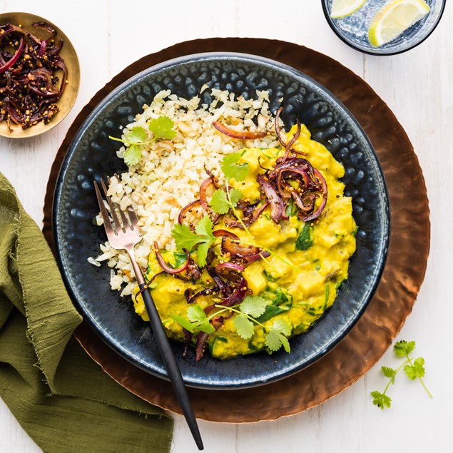 Lemongrass Lentil Dhal with Cauli-Peanut 'Rice' - My Food Bag