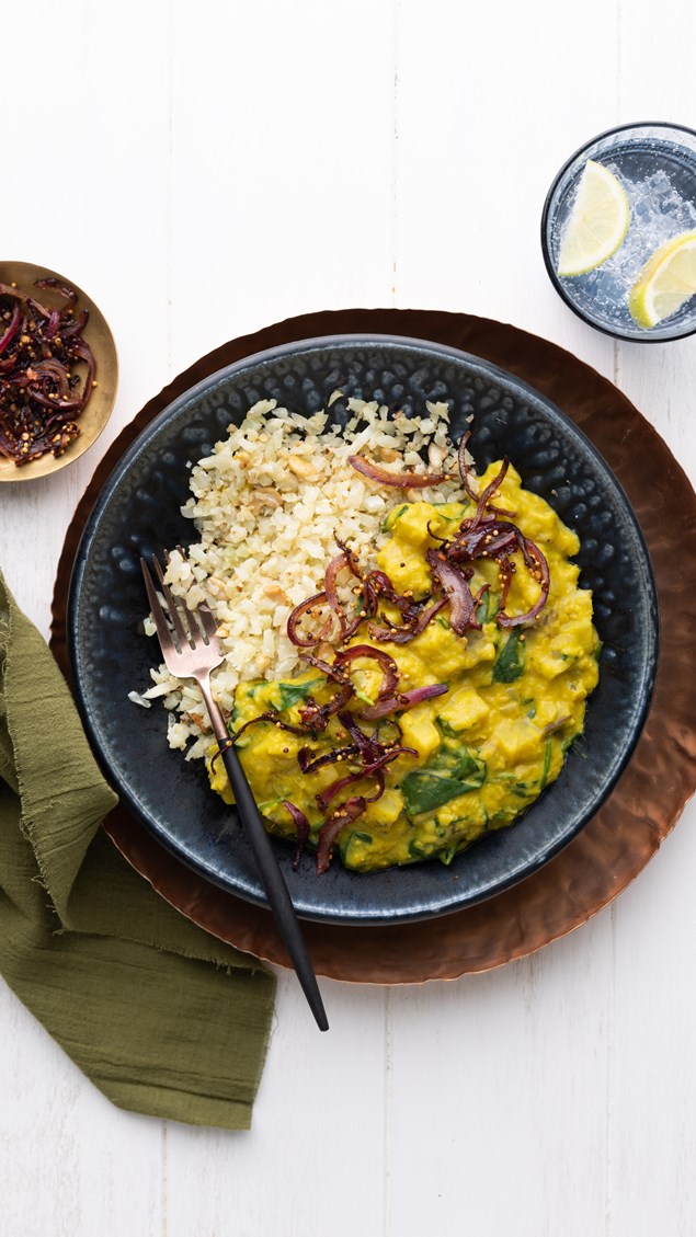 Lemongrass Lentil Dhal with Cauli-Peanut 'Rice' - My Food Bag