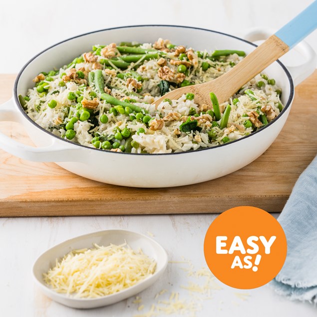 One-Pot Spring Veggie-Packed Risotto with Crunchy Walnuts - My Food Bag