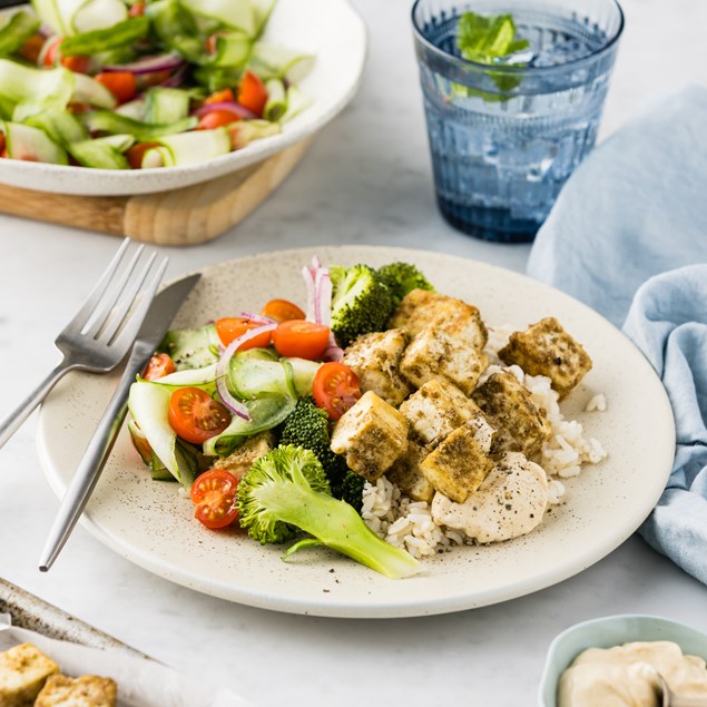 Crispy Gunpowder Tofu Bites with Rice & Tandoori Yoghurt - My Food Bag