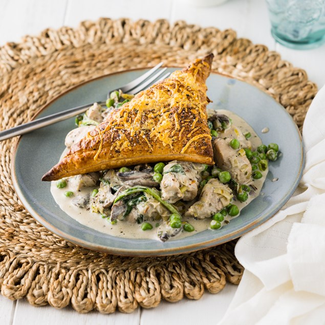 Cheat's Chicken & Mushroom Pie with Crunchy Parmesan Pastry Puffs - My ...