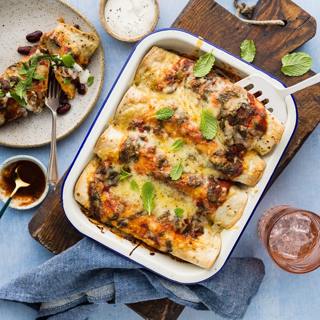 Tasty Mexi Bean Enchiladas with Chile De Arbol & Sour Cream - My Food Bag