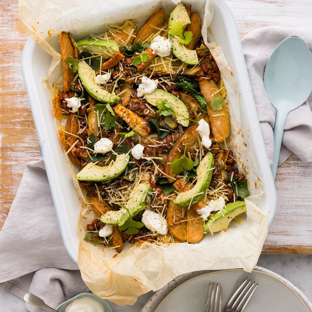 Parmesan Loaded Veggie Wedges with Chilli Beans & Sour Cream - My Food Bag