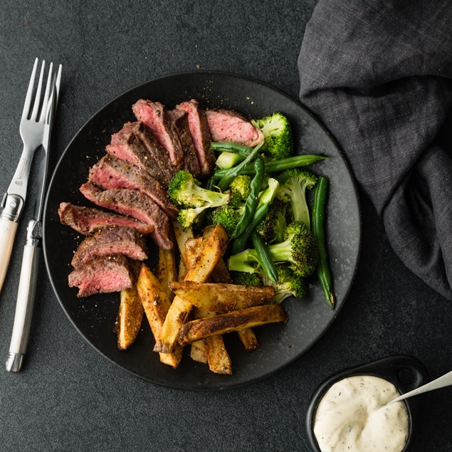 Kiwi Beef Sirloin Steak & Chips with Horopito Aioli - My Food Bag