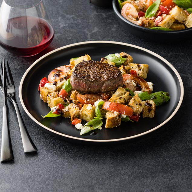 Gourmet Beef Eye Fillet with Tomato & Basil Panzanella - My Food Bag