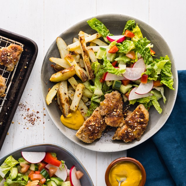 Spicy Za'atar & Honey Fried Chicken with Chopped Salad & Amba Mayo - My ...