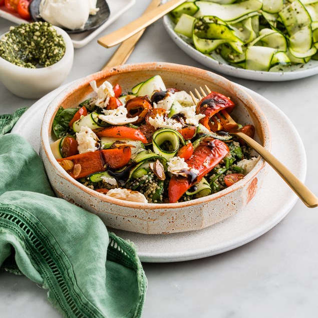 Truffle Mozzarella & Courgette Caprese with Quinoa & Balsamic Glaze ...