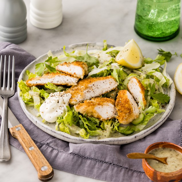 Crispy Crumbed Chicken Schnitzel with Herby Green Summer Slaw - My Food Bag