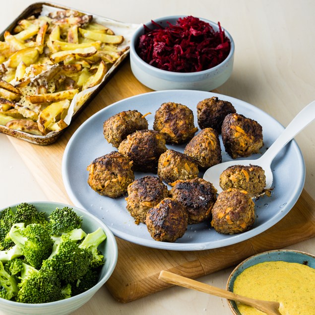 Moroccan Beef Meatballs & Chips with Chermoula Mayo - My Food Bag