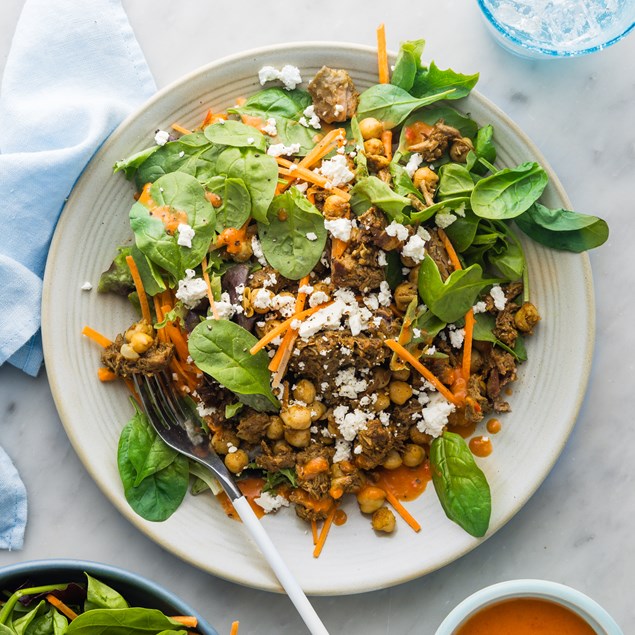 10-Min Lunch! Middle Eastern-Spiced Pulled Beef Salad with Chickpeas ...