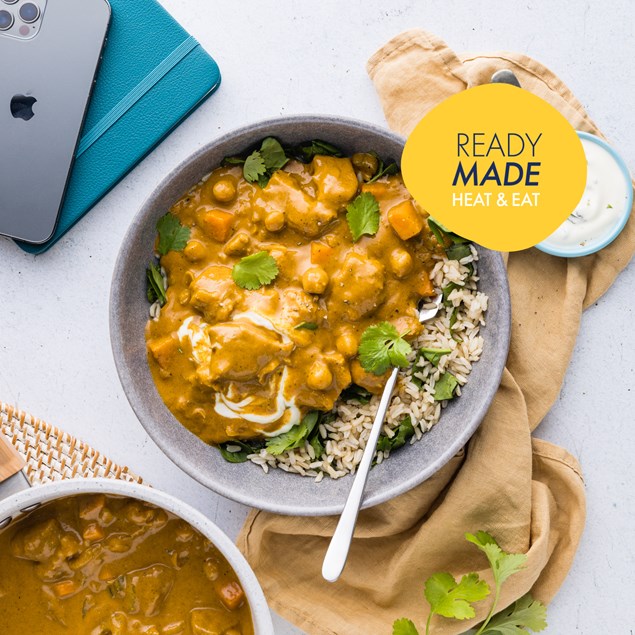 Ready Made Creamy Butter Chicken & Chickpea Curry with Brown Rice ...