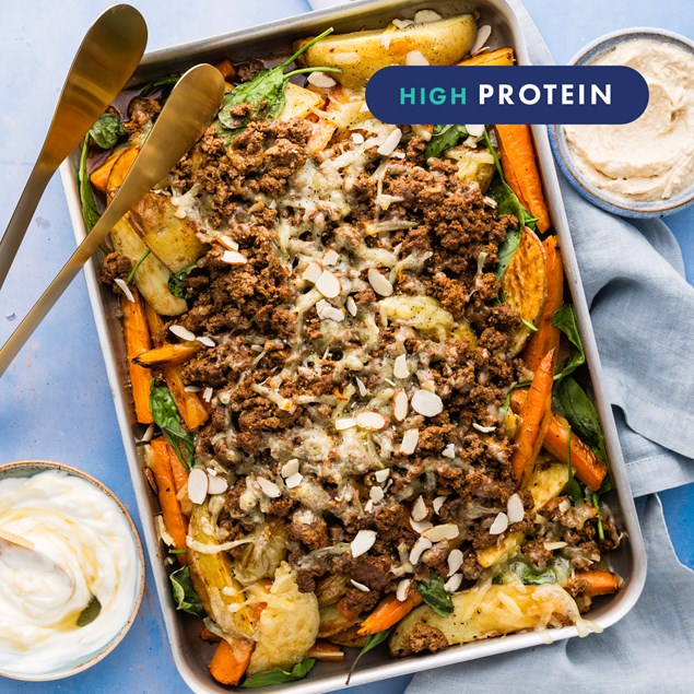 Middle Eastern Beef Loaded Wedges with Yoghurt & Almonds - My Food Bag