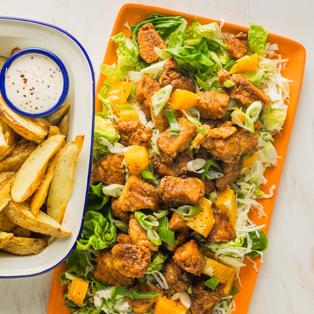 Popcorn Chicken Salad with Wedges - My Food Bag