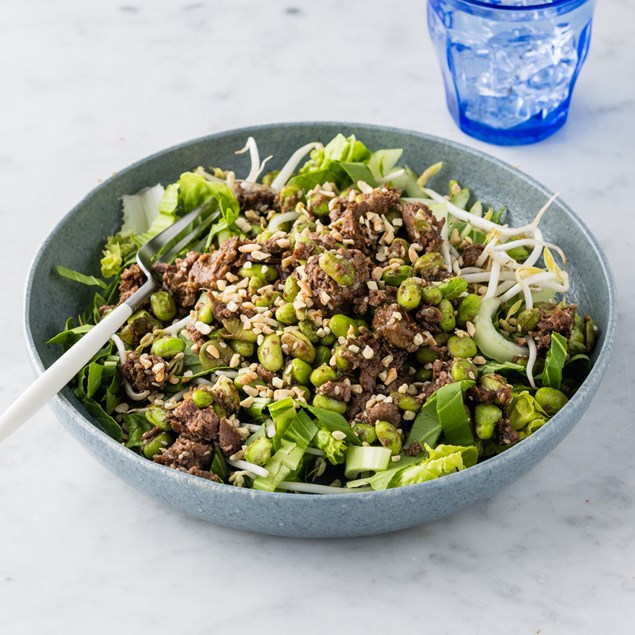 10-Min Lunch! Pulled Beef Wasabi Bowl with Crunchy Peanut Salad ...