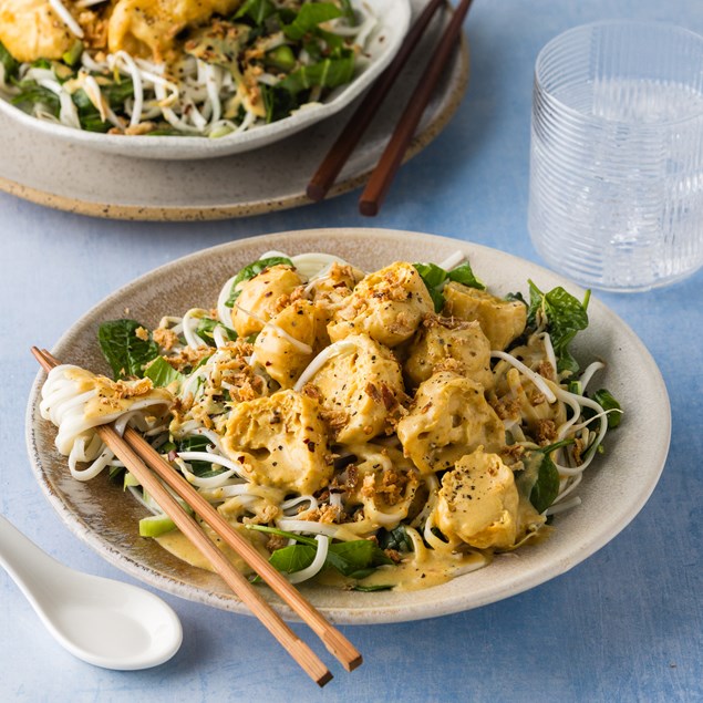 15-Minute Miso Laksa Tofu Puffs with Noodle Salad - My Food Bag