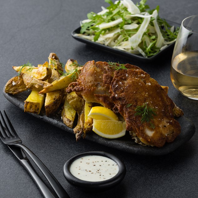 Fancy Battered Snapper & Chips with Rocket & Fennel Salad - My Food Bag