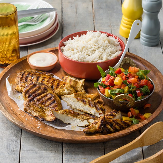 BBQ Curried Chicken Steaks with Mango Salsa - My Food Bag