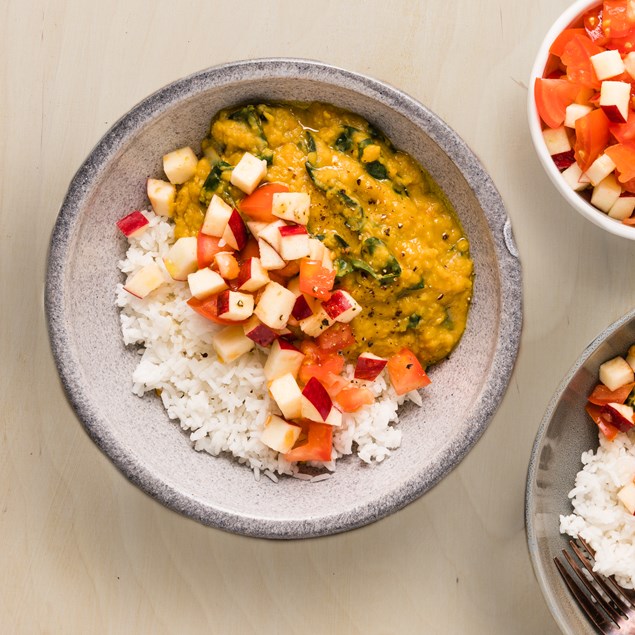 Best Ever Red Lentil Dhal with Salsa & Basmati - My Food Bag