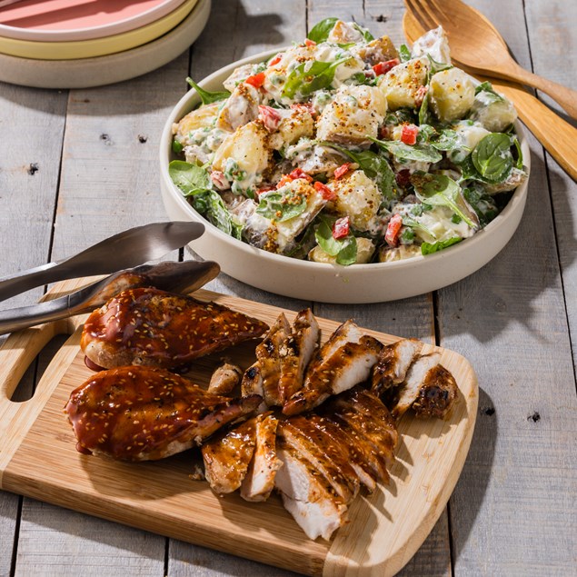 Asian-Style BBQ Chicken Steaks with Creamy Potato Salad - My Food Bag