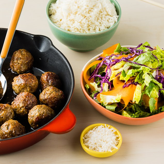Sticky Vietnamese-Style Pork Meatballs with Jasmine Rice - My Food Bag