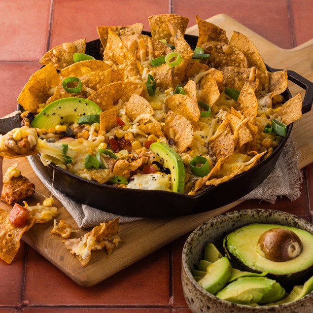 One-Skillet Chicken Nacho Bake with Chipotle & Colby Cheese - My Food Bag