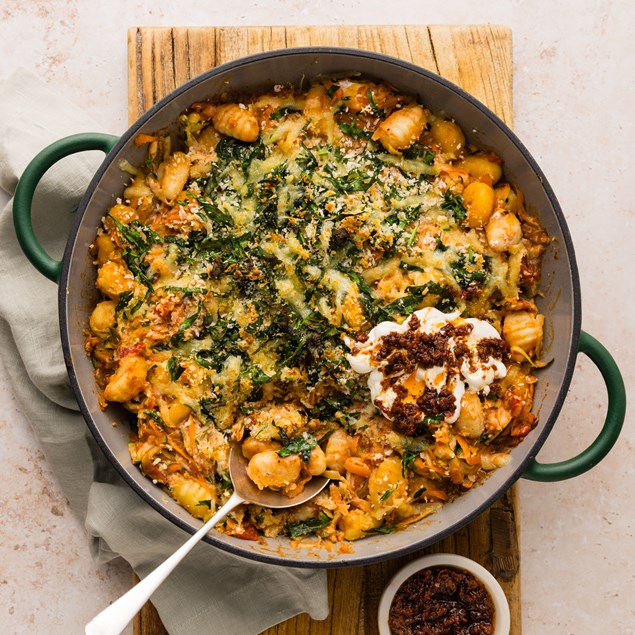 One-Pan Tomato Gnocchi with Cheesy Spinach Crumb - My Food Bag