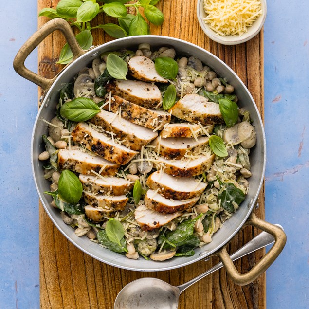 Extra Chicken! Herby Garlic Chicken & Creamy Leek Chickpeas with Fresh ...